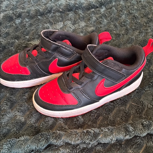 Nike | Shoes | Nike Red And Black Sneakers Hightop Classic | Poshmark